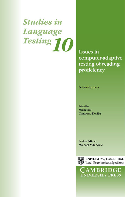 Studies in Language Testing - Issues in Computer-Adaptive Testing of ...